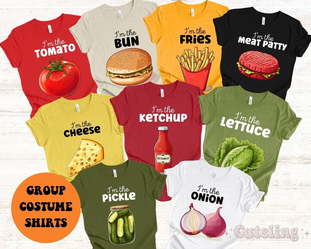 Food Costume Shirts Halloween Group Shirts Hamburger Costume Food Group ...