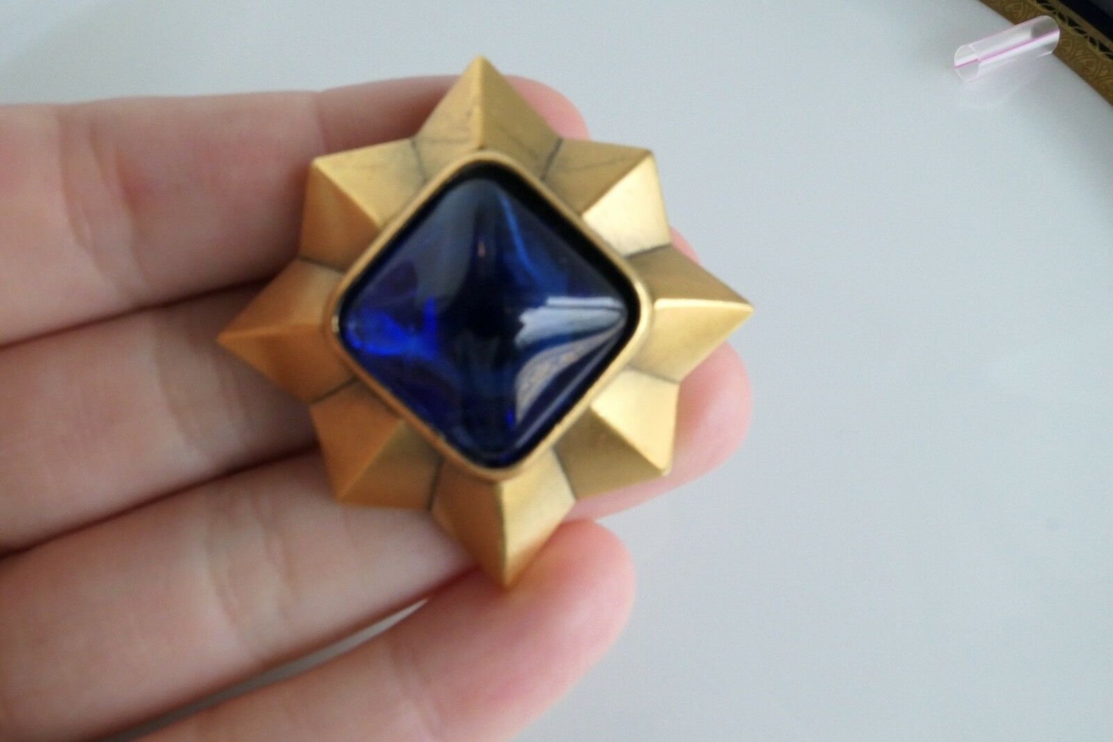 Authentic YSL Yves Saint Laurent Brooch Pin Royal Blue | Etsy