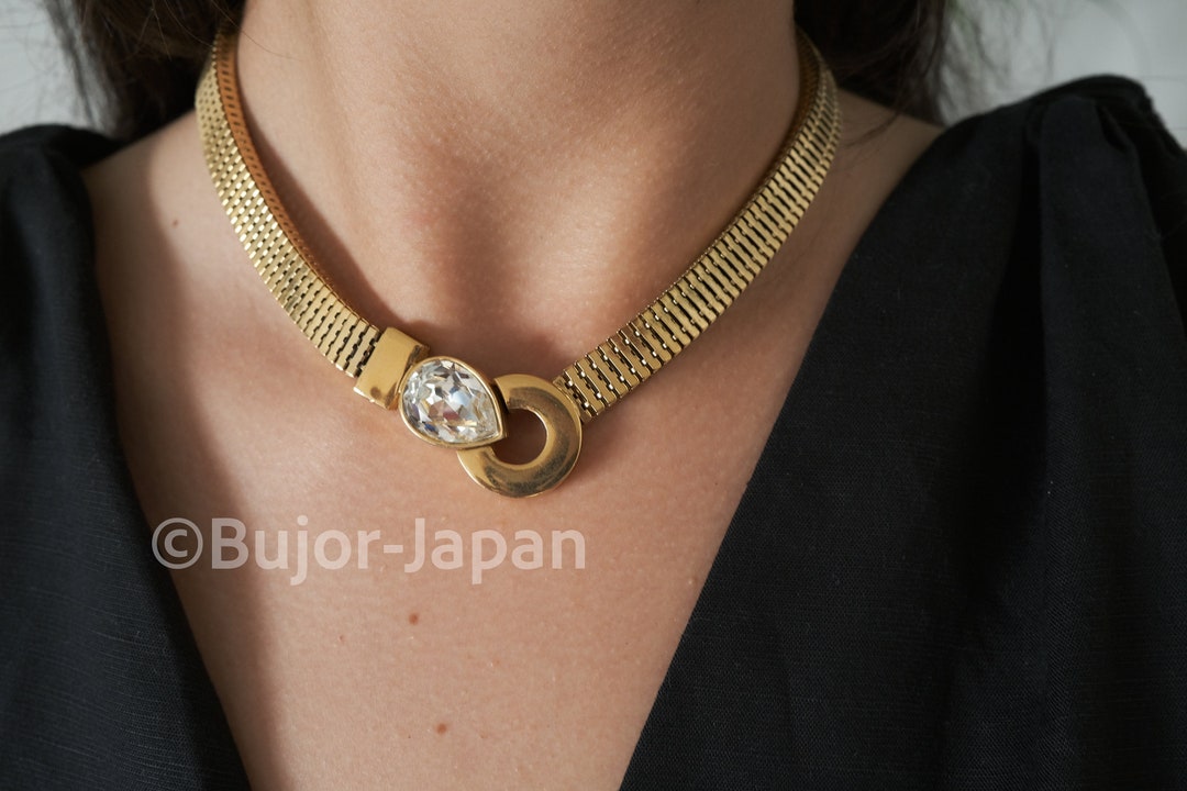 Vintage Givenchy Serpenti Necklace, Serpenti Choker Necklace, Gold ...