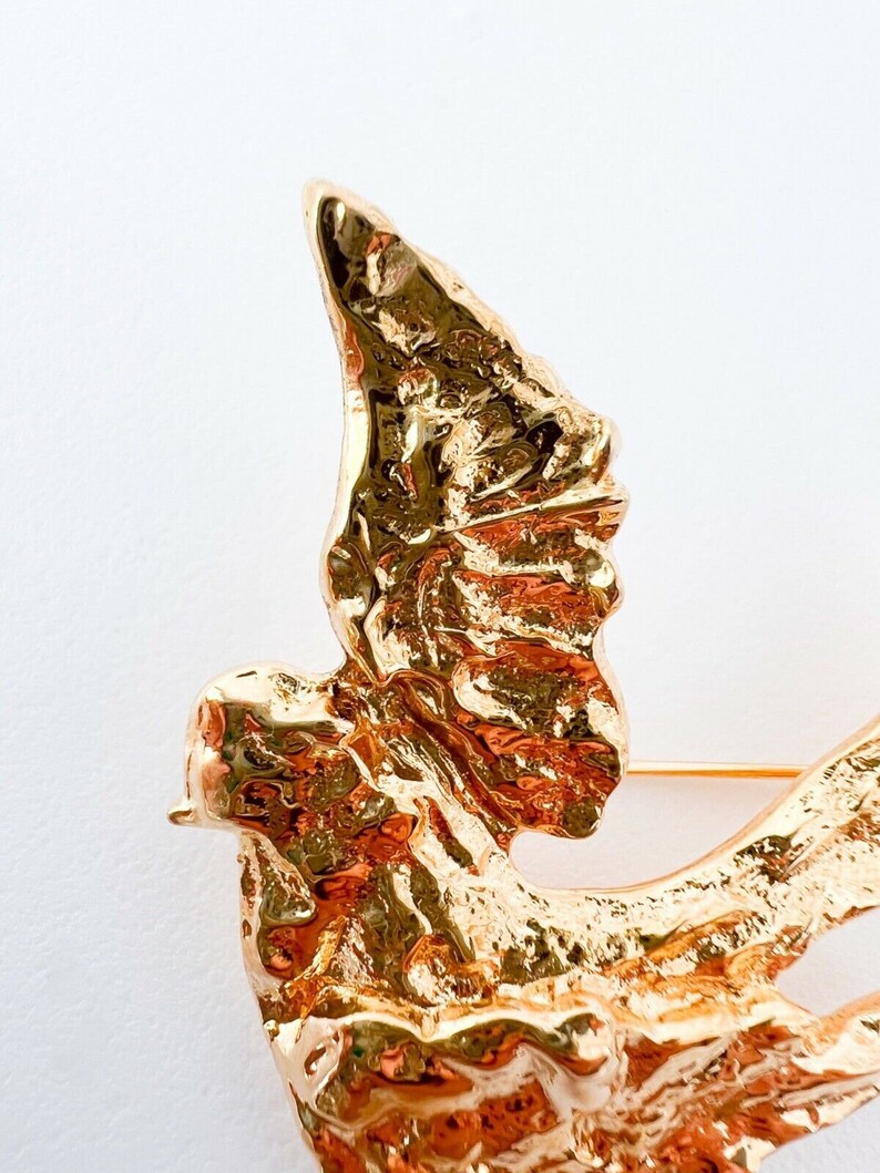 Vintage YSL Yves Saint Laurent Brooch Pin, Bird Motif Dove Brooch Pin ...