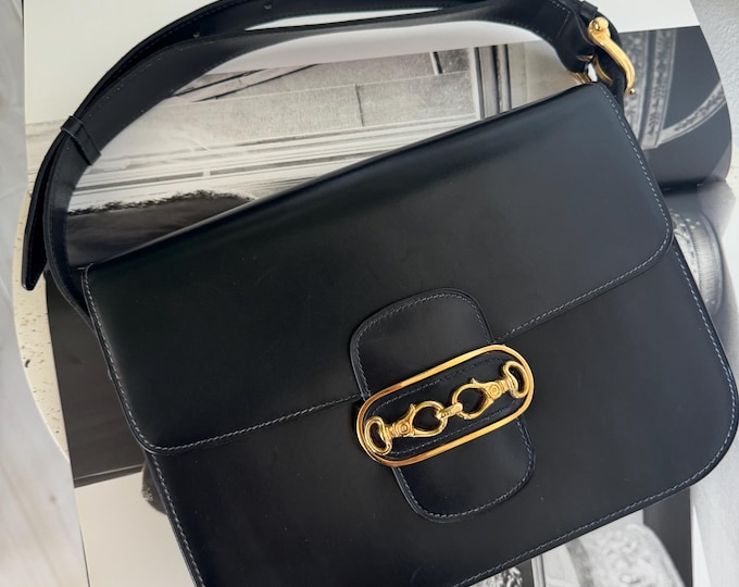 Vintage Celine Bag, Celine Paris Triomphe Shoulder Bag Blue Box Made in ...