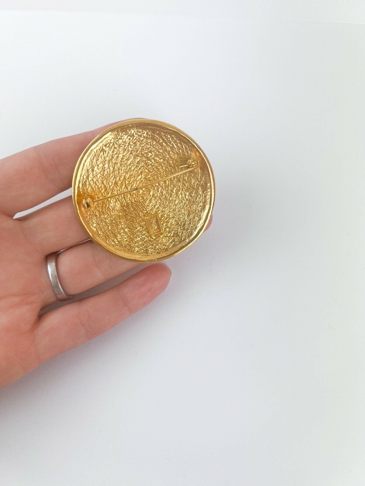 Vintage YSL Yves Saint Laurent Brooch, Gold Tone Brooch Pin Vintage YSL Yves Saint Laurent Brooch, Gold Tone Brooch Pin