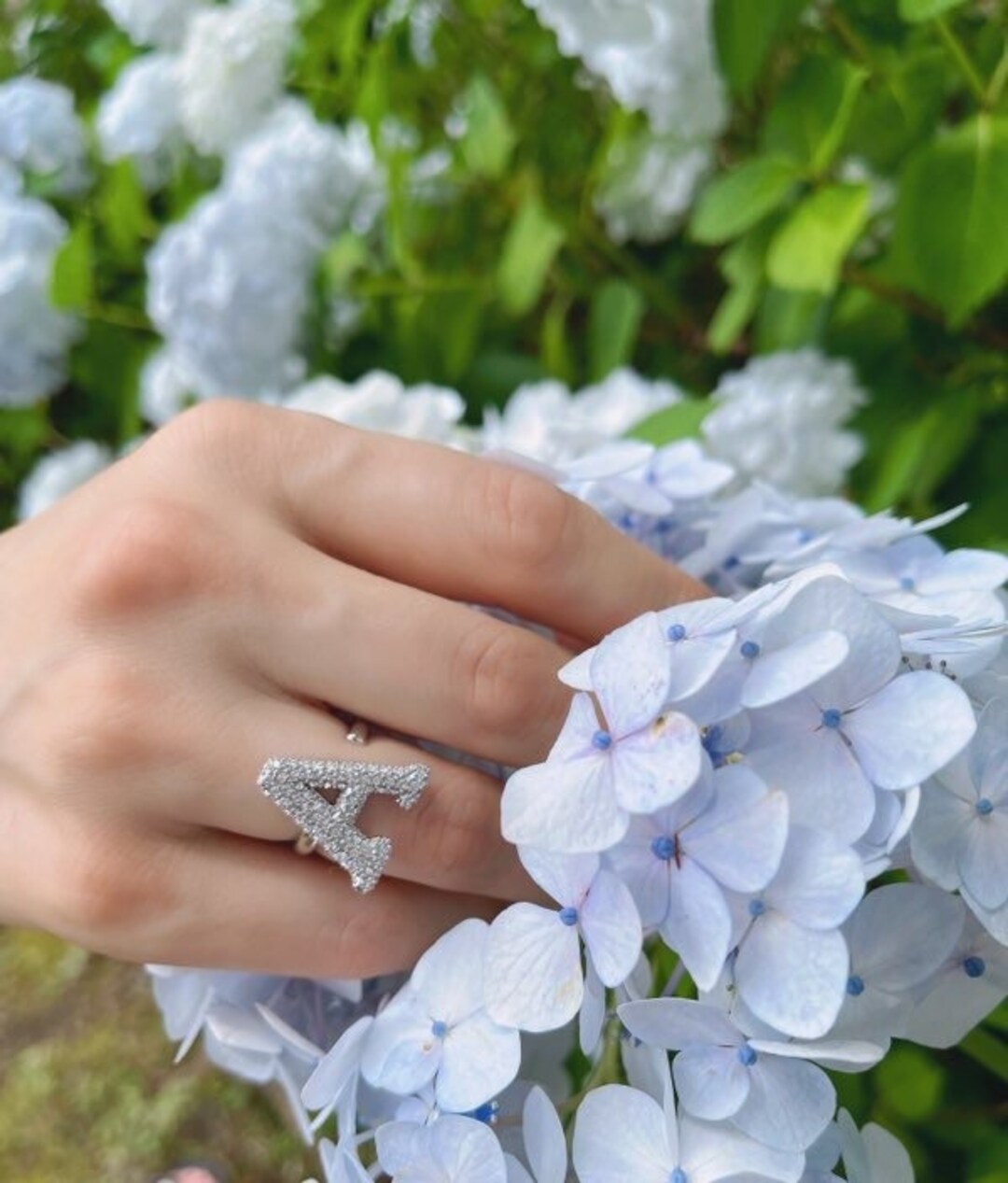 Initial Ring A , Letter Ring,personalised Ring, Adjustable Opening Ring ...