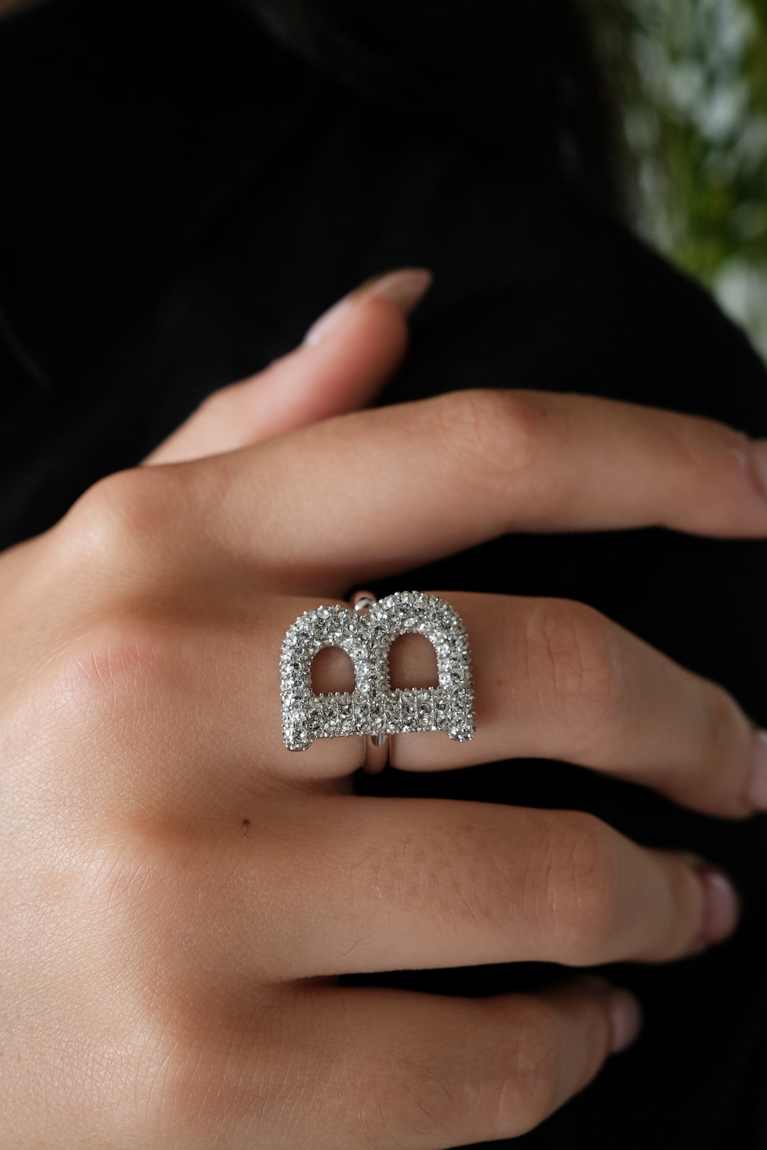 925 Silver Letter Ring, Massive Initial Ring, Large Initial Ring, Name Ring, Adjustable Ring ...