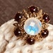 Nicky Butler Moonstone + Garnet Ring Size 9 Flower-shaped Ring Bronze ...
