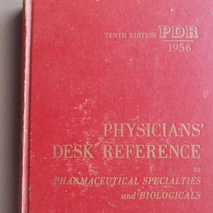 1956 Physician's Desk Reference PDR Drug Index Pharmacology Medical ...