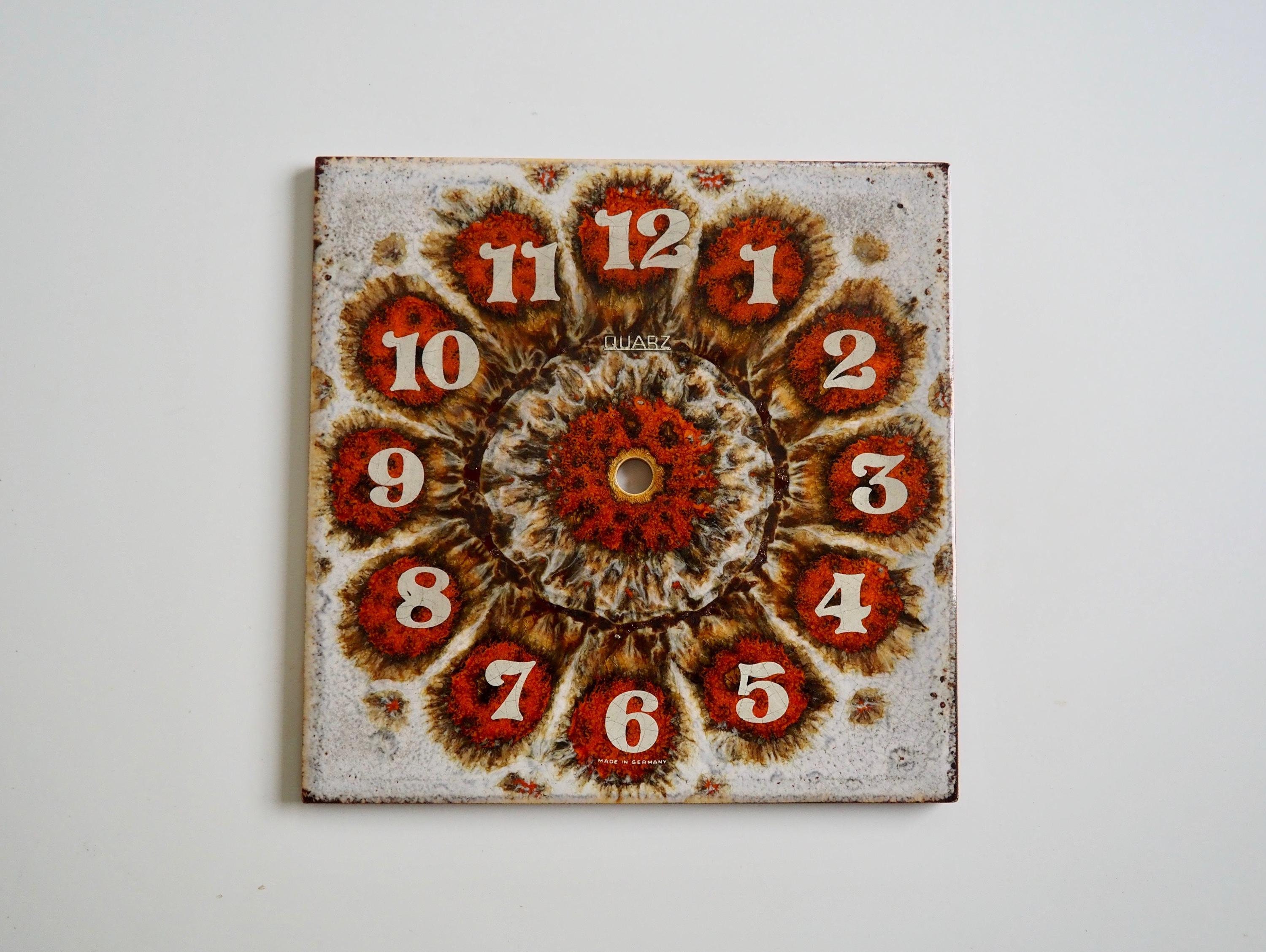 70s Fat Lava Clock Face German Ceramic Tile Clock Face for Assembly ...