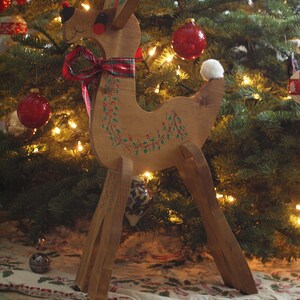 Collapsible Reindeer Wooden Hand-painted Reindeer Christmas - Etsy