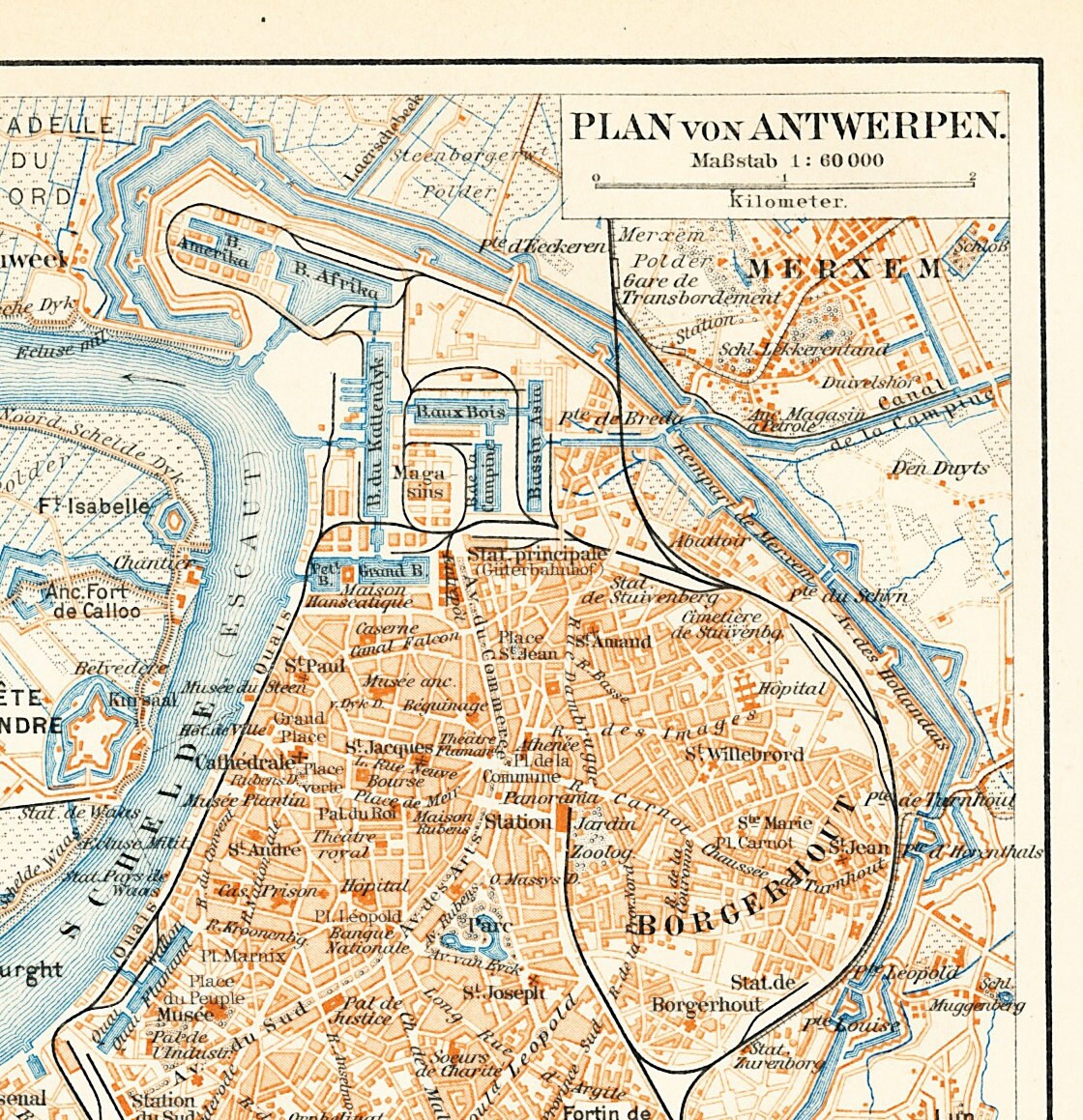 Oude Kaart Antwerpen - kaart