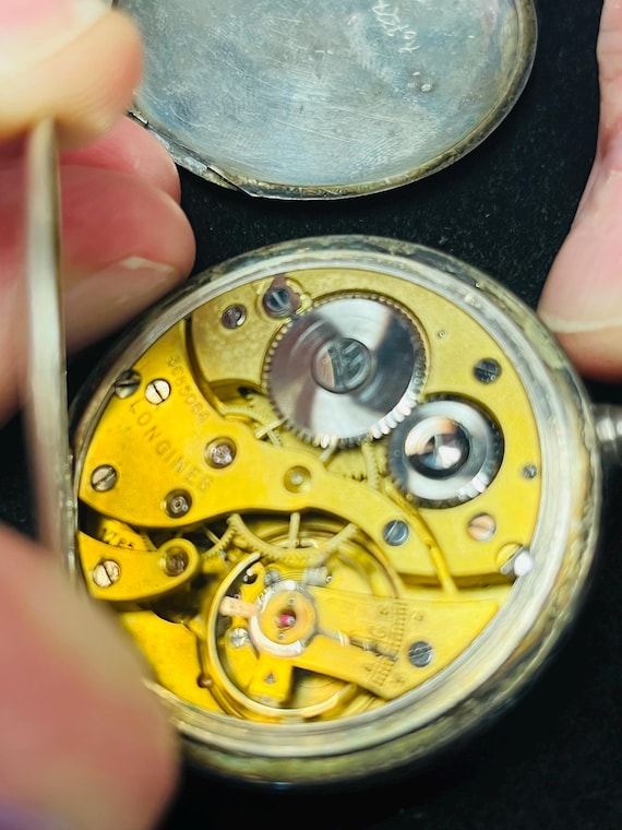 Antique Longines pocket watch Niello case 900 silver … - Gem