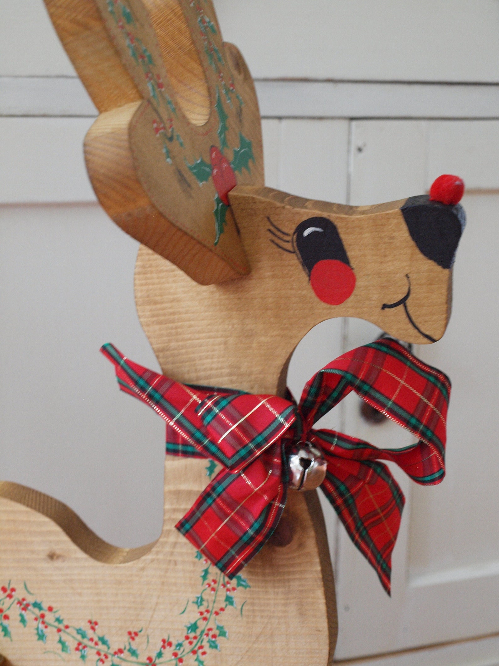 Collapsible Reindeer Wooden Hand-painted Reindeer Christmas - Etsy