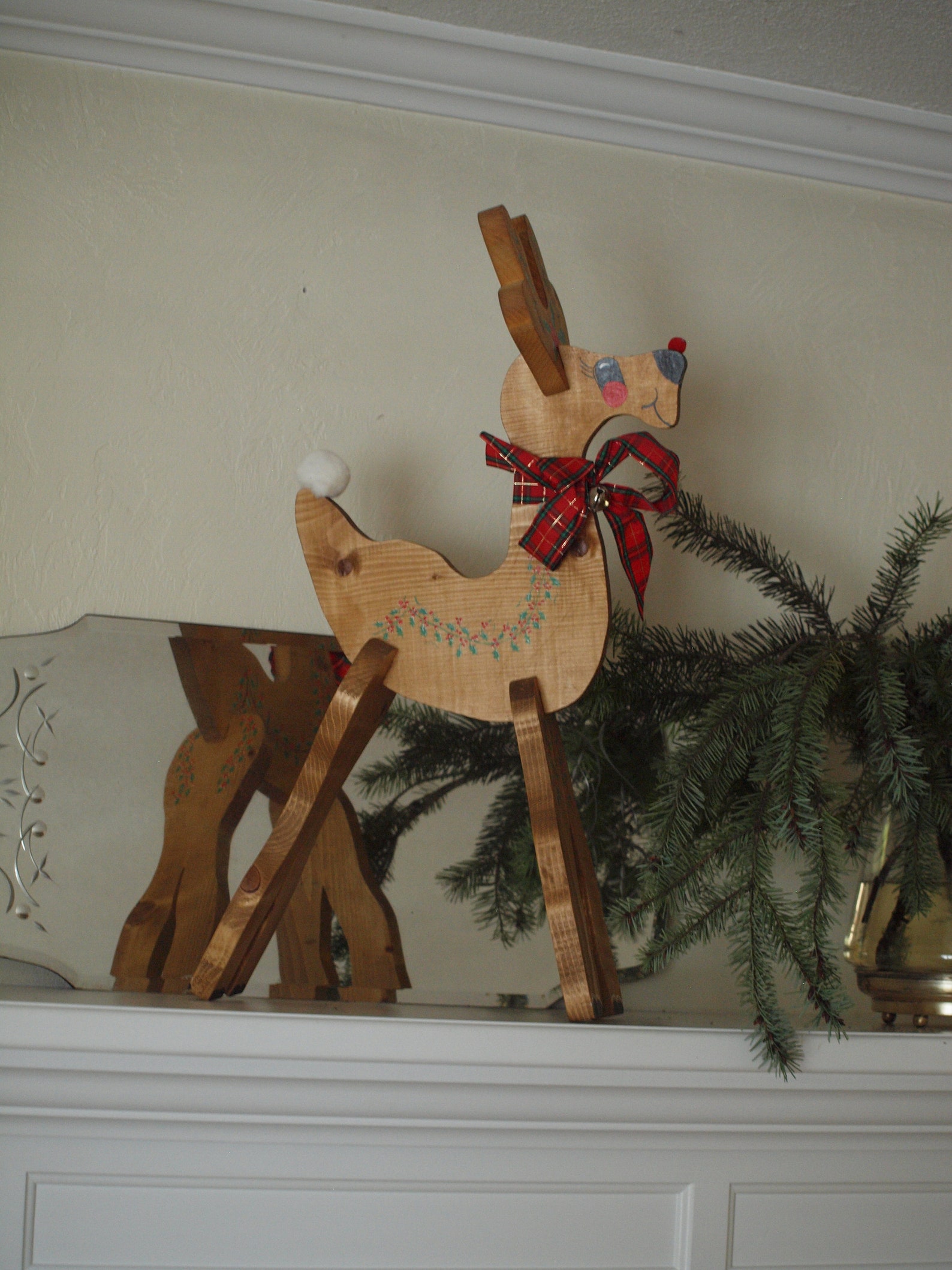 Collapsible Reindeer Wooden Hand-painted Reindeer Christmas - Etsy