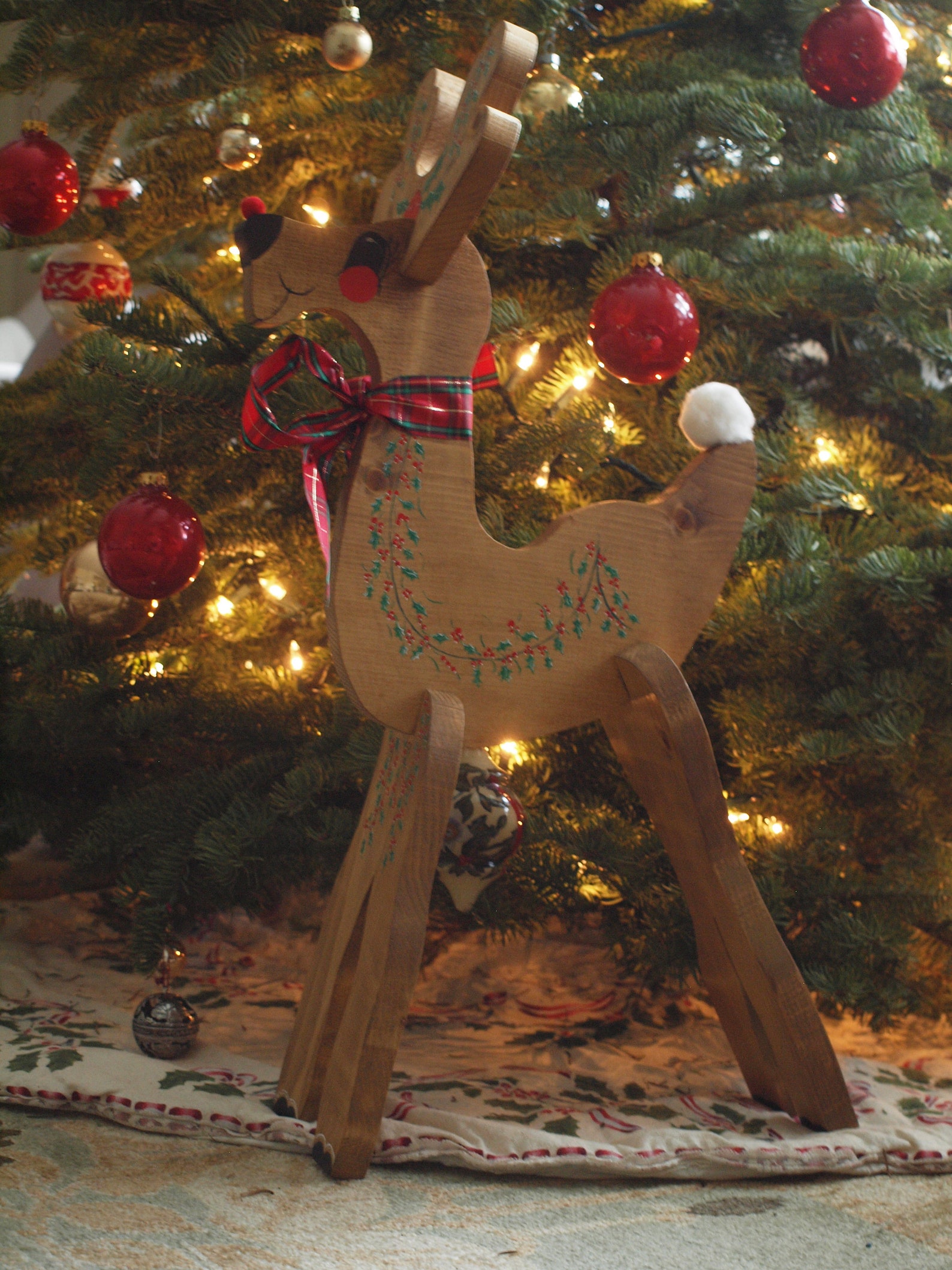 Collapsible Reindeer Wooden Hand-painted Reindeer Christmas - Etsy