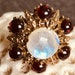 Nicky Butler Moonstone Garnet Ring Size 9 Flower-shaped Ring Bronze ...