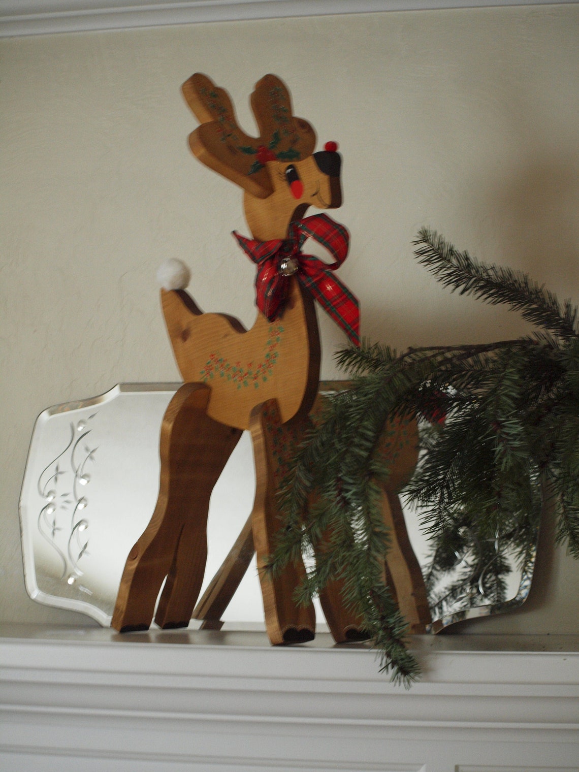 Collapsible Reindeer Wooden Hand-painted Reindeer Christmas - Etsy