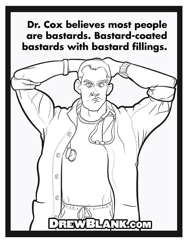 Scrubs inspired Adult Coloring Book | Etsy