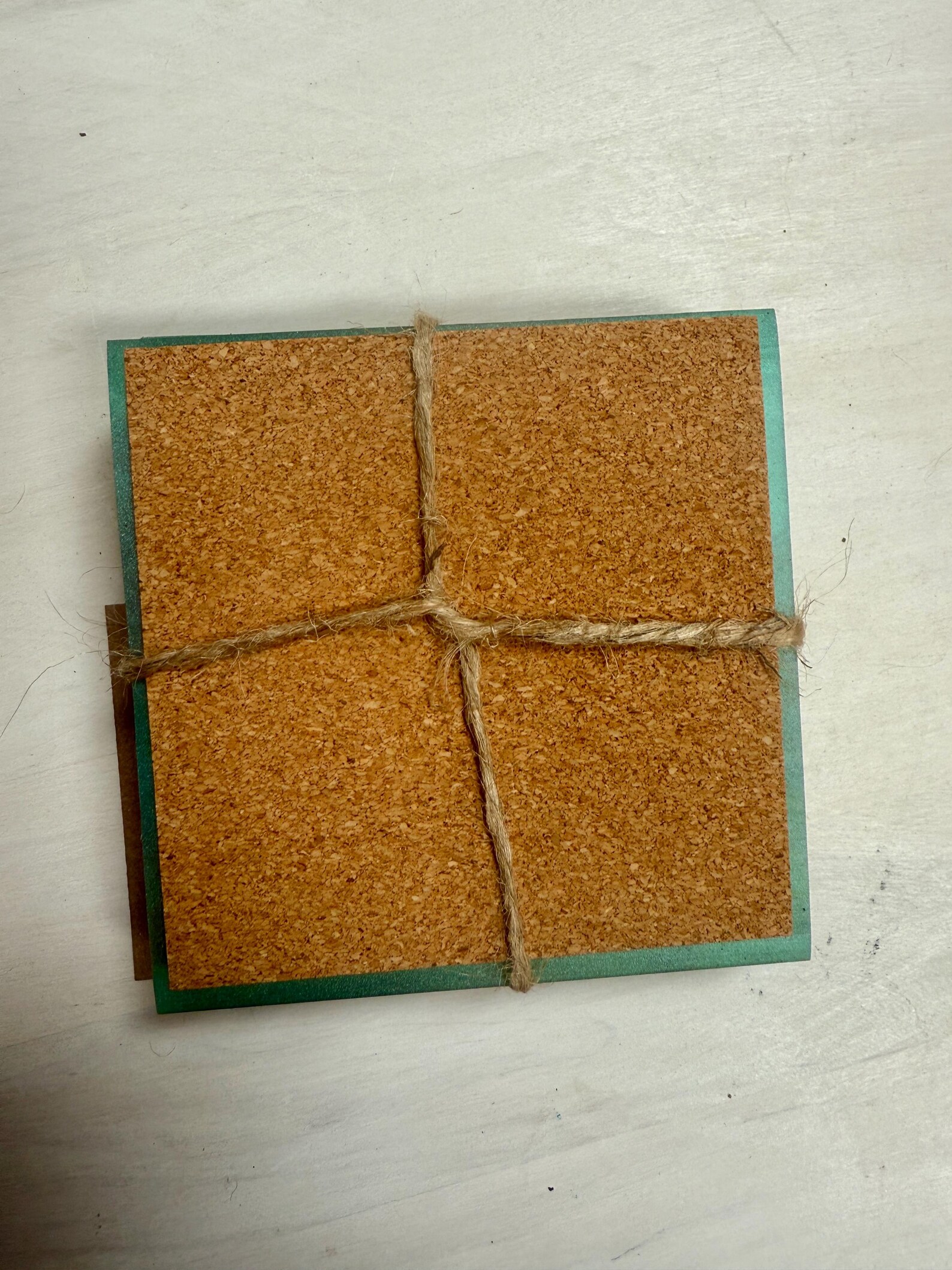 Coasters Imported Olive Wood & Epoxy Swirl Coaster Trivet Set of 2 ...