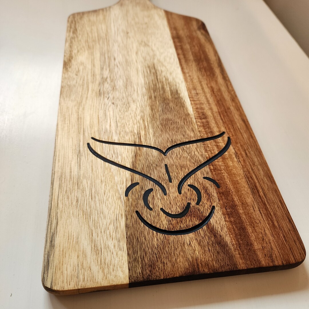 Wood Paddle With whale Tail Epoxy Inlay. Serving Tray or Charcuterie ...