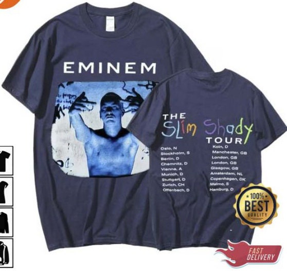 Eminem Rapper Shirt, The Slim Shady Tour Tee, Eminem Arrest Mugshot ...