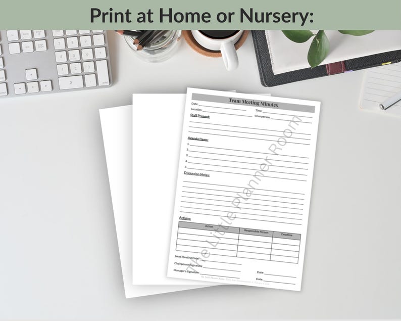 Team Meeting Minutes Template | EYFS Staff Meeting Notes | Early Years ...