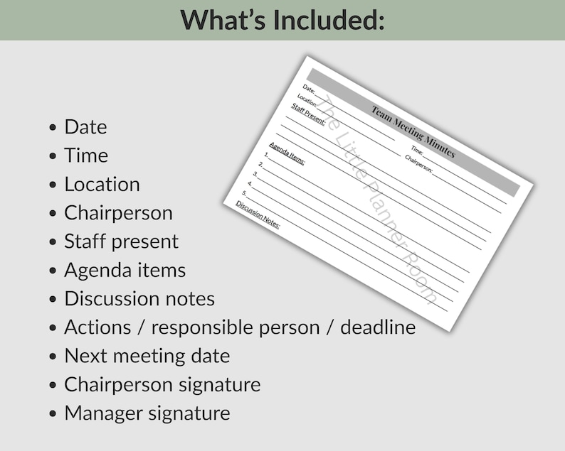 Team Meeting Minutes Template | EYFS Staff Meeting Notes | Early Years ...