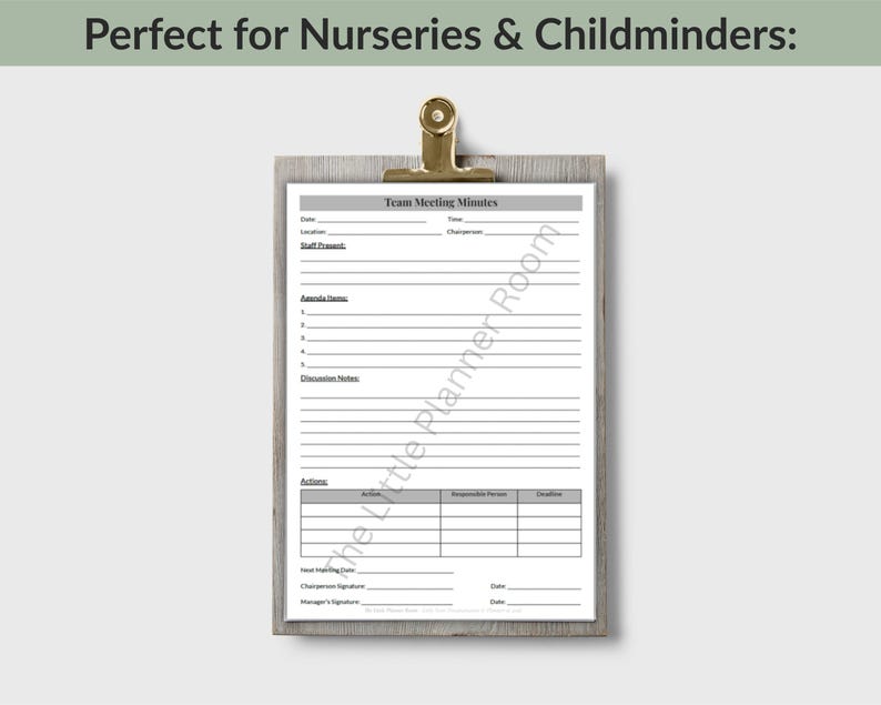 Team Meeting Minutes Template | EYFS Staff Meeting Notes | Early Years ...