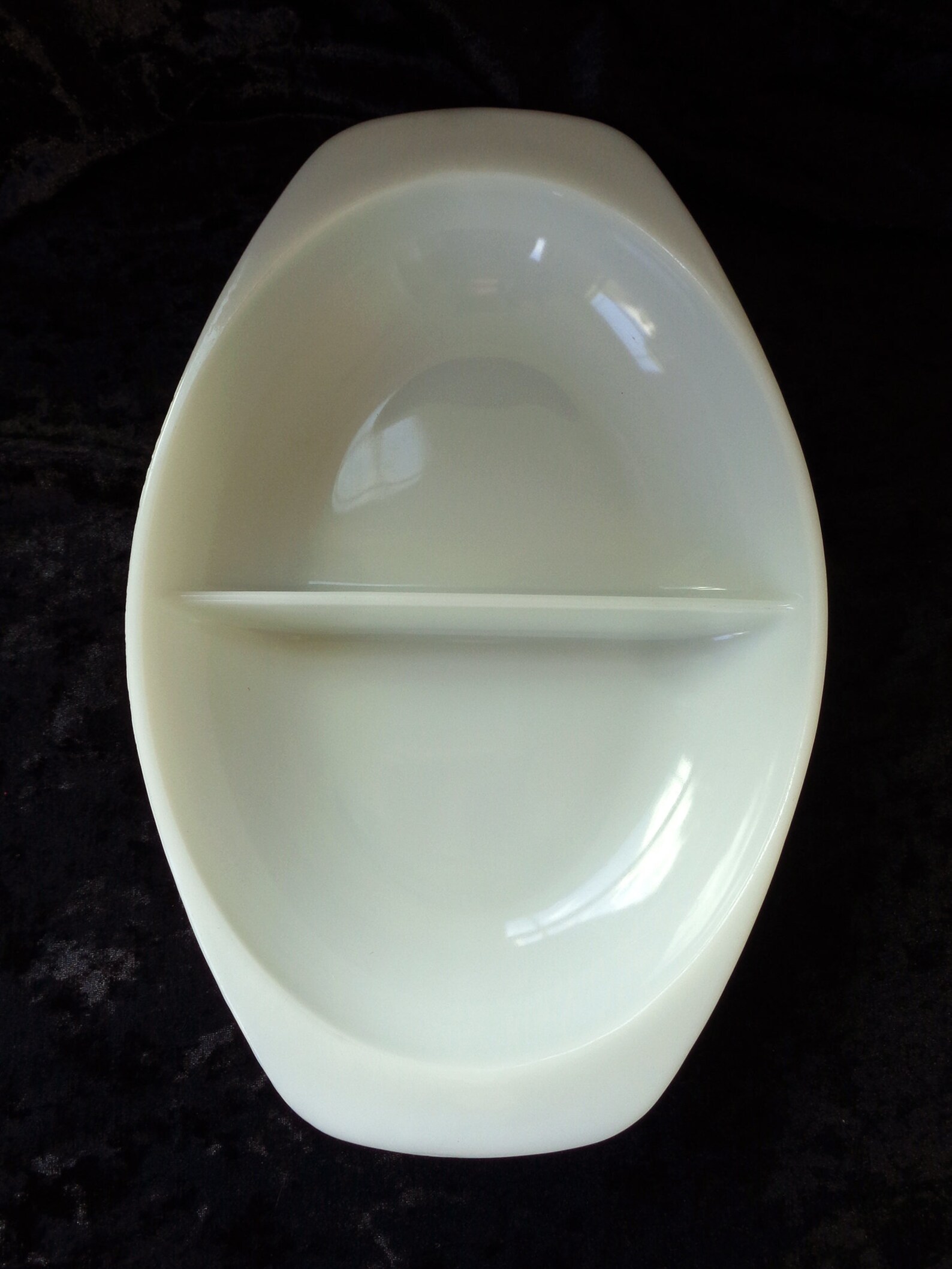 Pyrex Casserole Dish, Vintage Minimalist Oval Divided White Milk Glass ...