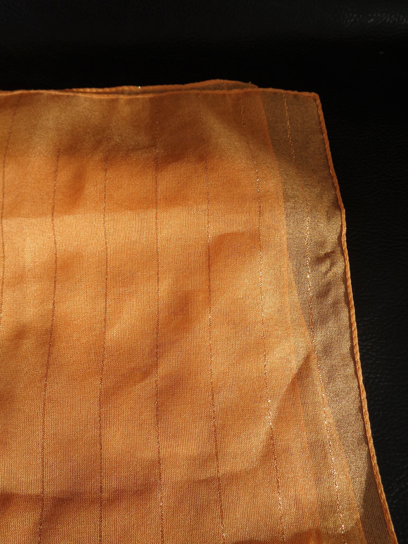Sheer Orange Scarf Vintage Orange and Gold Pinstripe Summer - Etsy