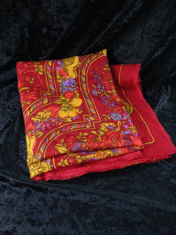 vintage square scarf red - Gem