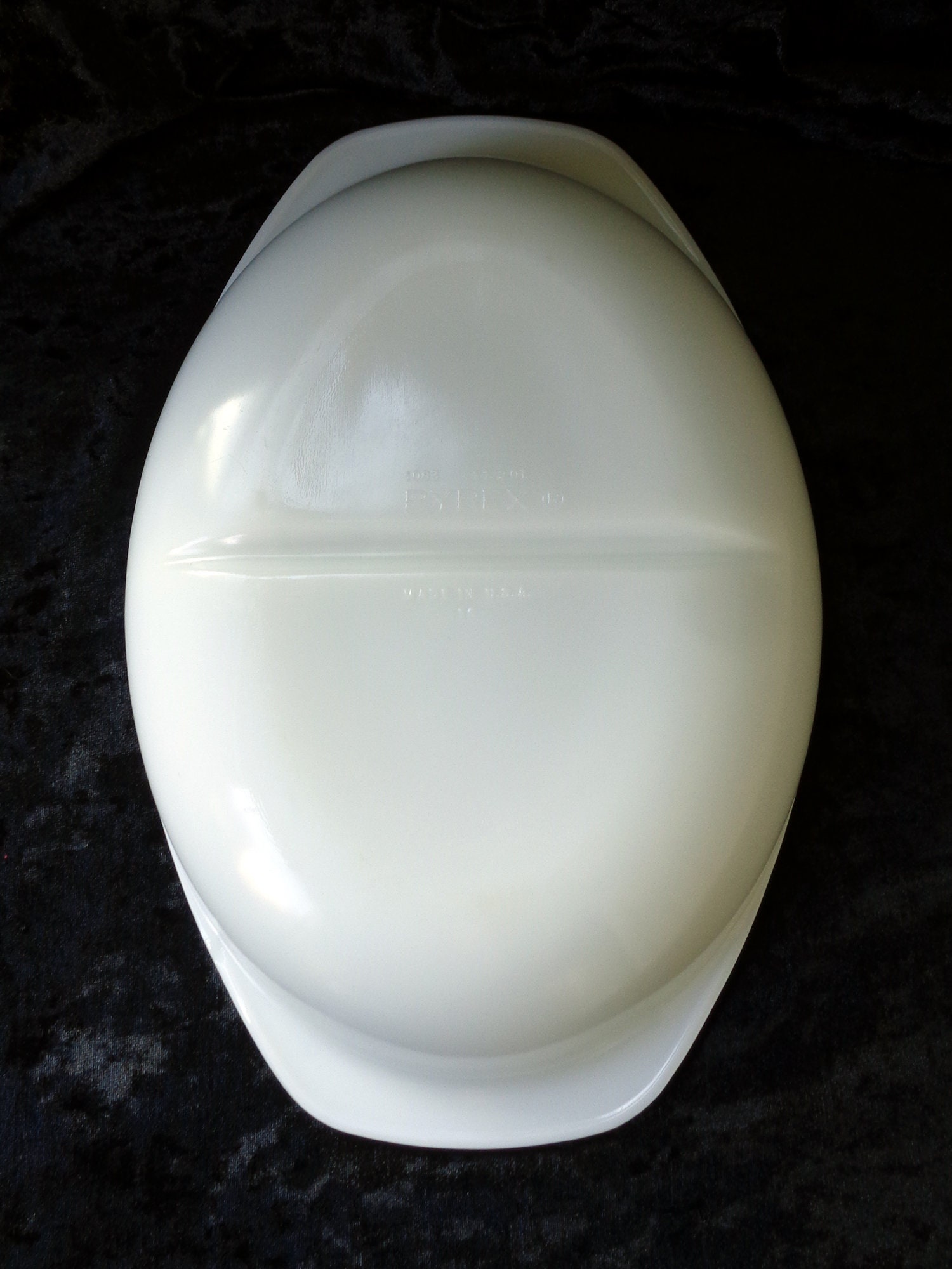 Pyrex Casserole Dish, Vintage Minimalist Oval Divided White Milk Glass ...