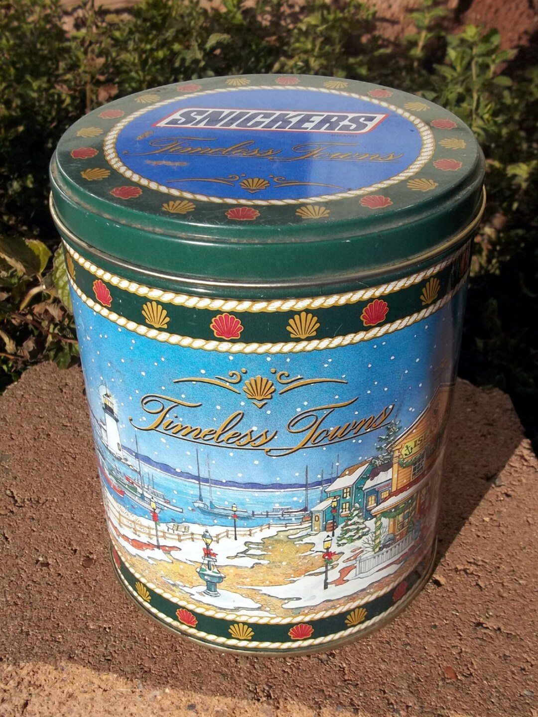Snickers Christmas Tin, Vintage Collectible Advertising Candy Tin, 90s ...