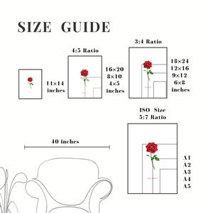 Rose Digital Wall | Botanical Print Set | Floral Design Poster ...