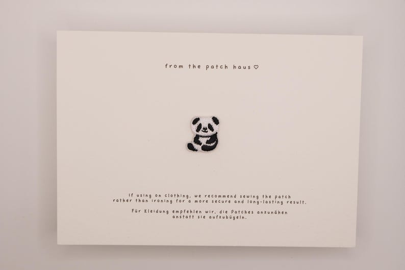 Sitting Panda Embroidered Patch | Kawaii Animal Iron-on Badge (1.8 X 2. ...