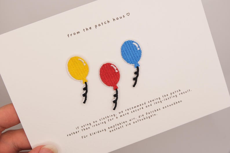 Embroidered Balloon Patch Set, Iron on Birthday Applique, Primary ...