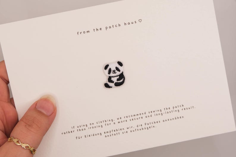 Sitting Panda Embroidered Patch | Kawaii Animal Iron-on Badge (1.8 X 2. ...