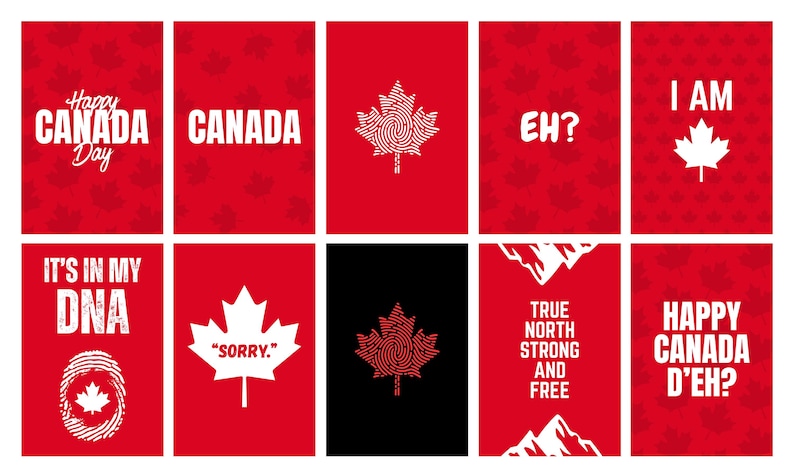 Minimalist Canada Day Printable Wall Art Bundle | Modern Minimal ...