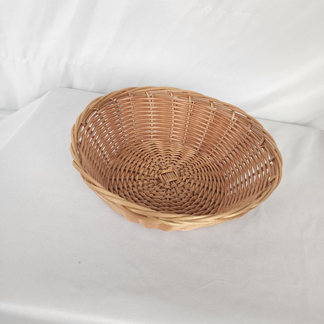 Vintage Straw Gathering Harvest Basket Twig Natural Hand Woven Straw ...
