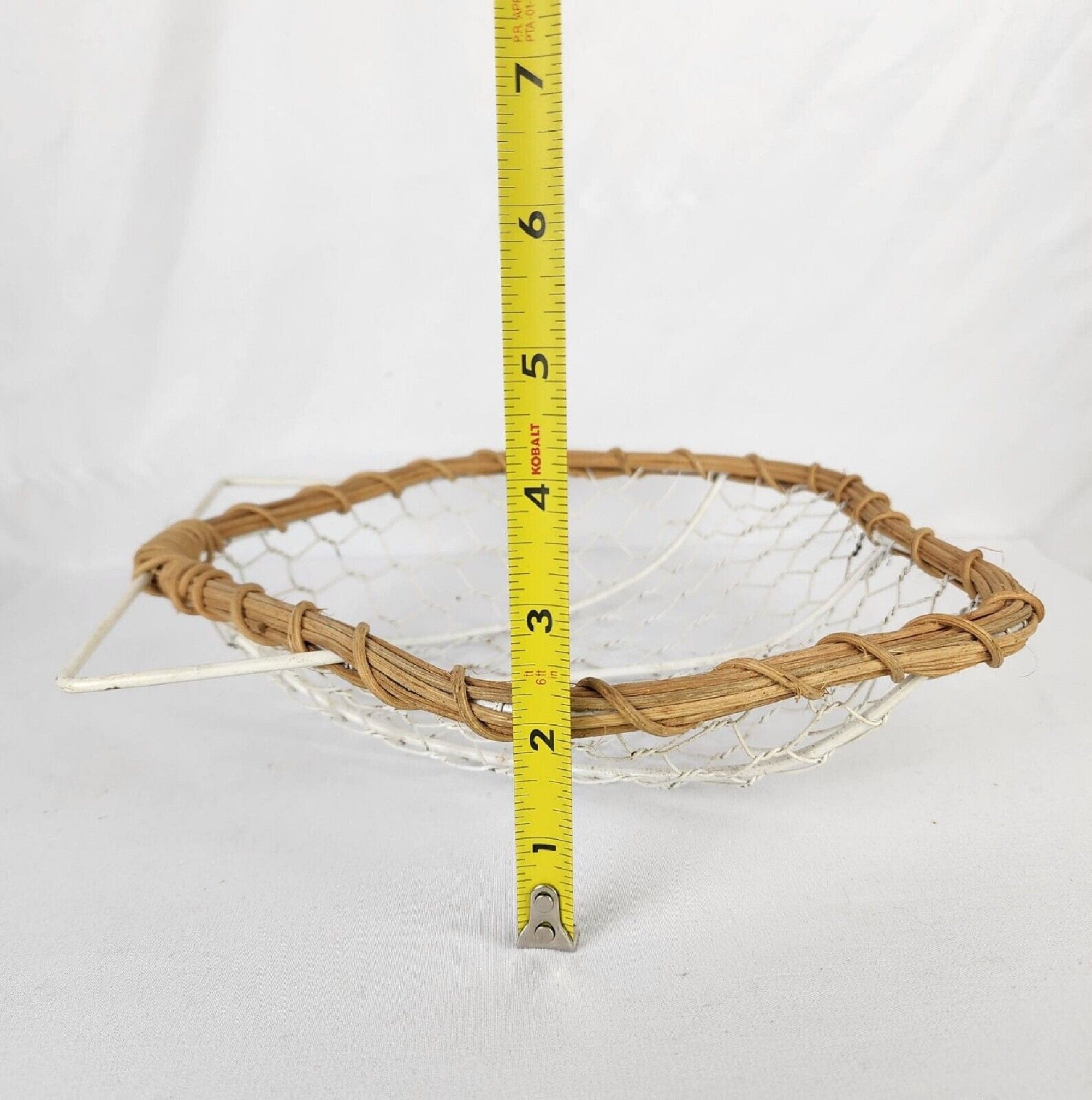 Vintage Coastal Wire Diamond Wicker Basket Wall Hang Decor - Etsy