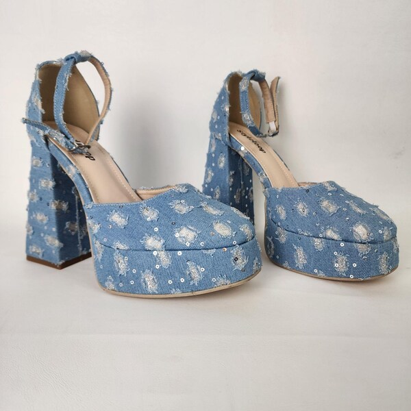 Chunky Heel Platform - Etsy