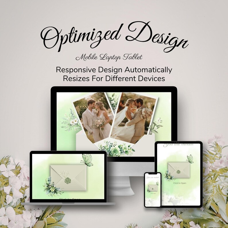Sage Green Wedding Website Template, Interactive RSVP, Music, Countdown ...