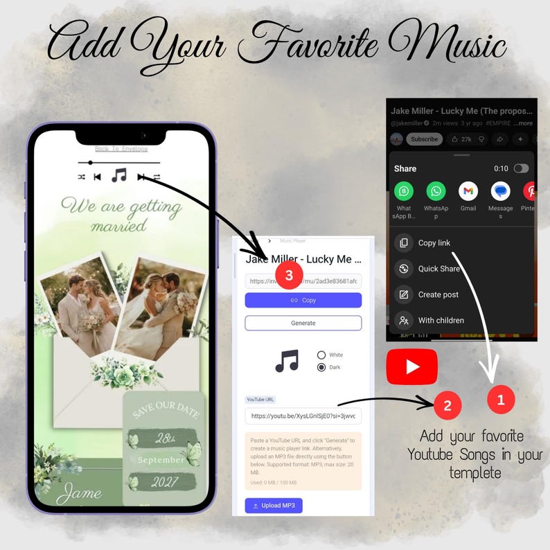 Sage Green Wedding Website Template, Interactive RSVP, Music, Countdown ...