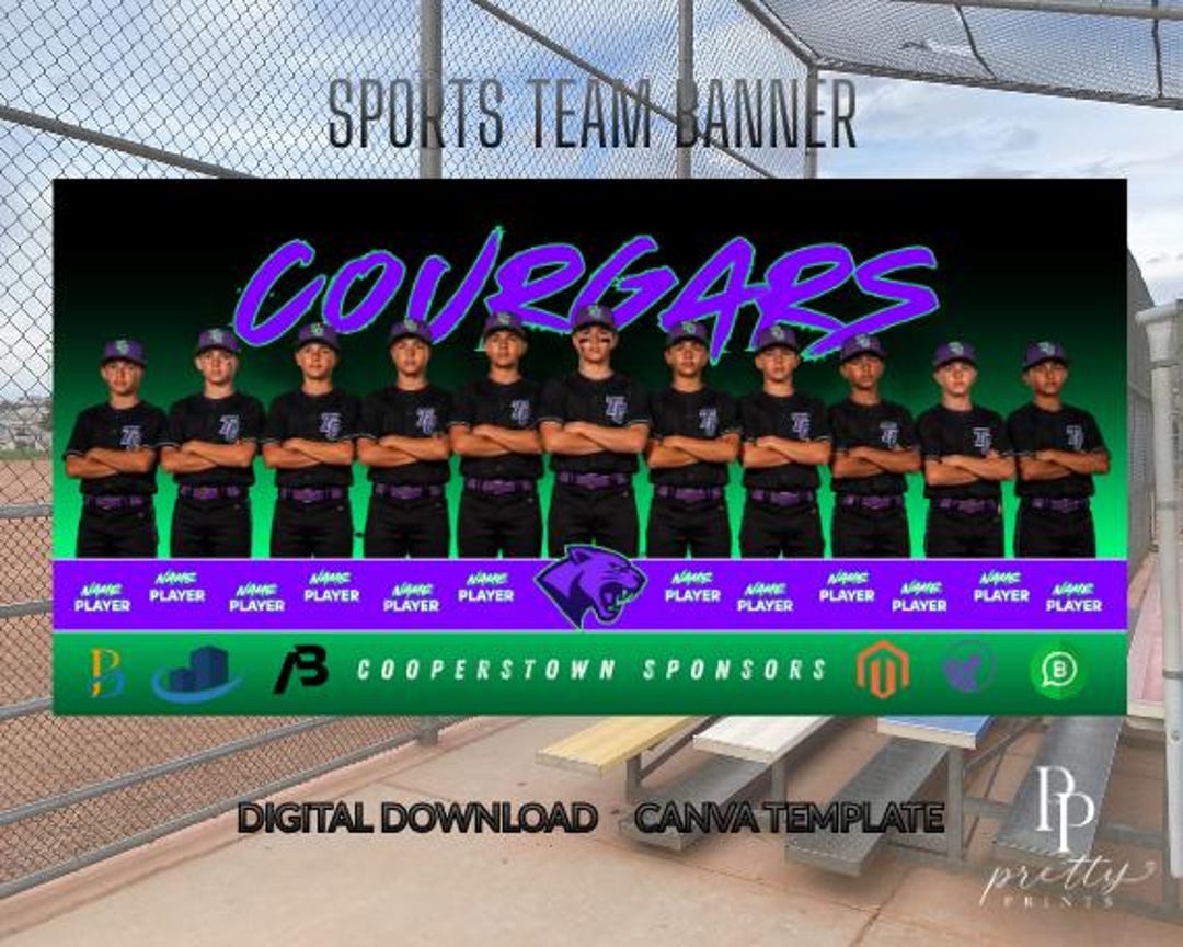 Team Banner Template Editable in Canva | Custom Fence Banner | Allstars ...