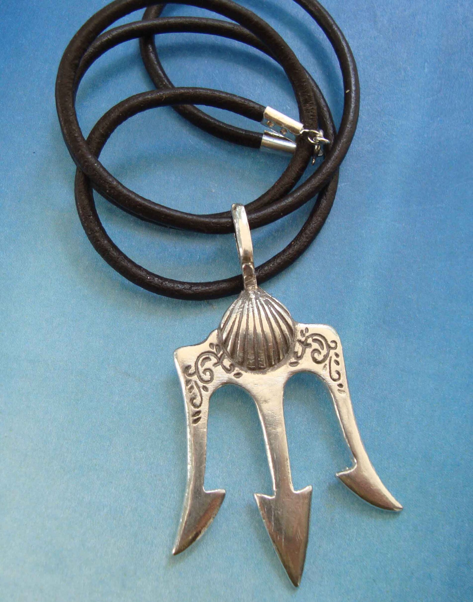 Trident of Poseidon God Greek Mythological Neptune Silver Pendant ...