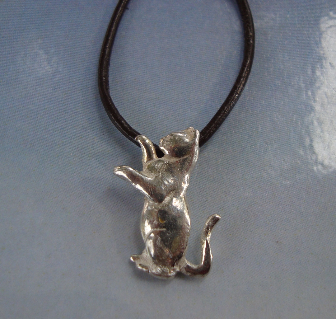 CAT PENDANT in Sterling Silver 925, Kitty Charm Jewelry, Gift Perfect ...