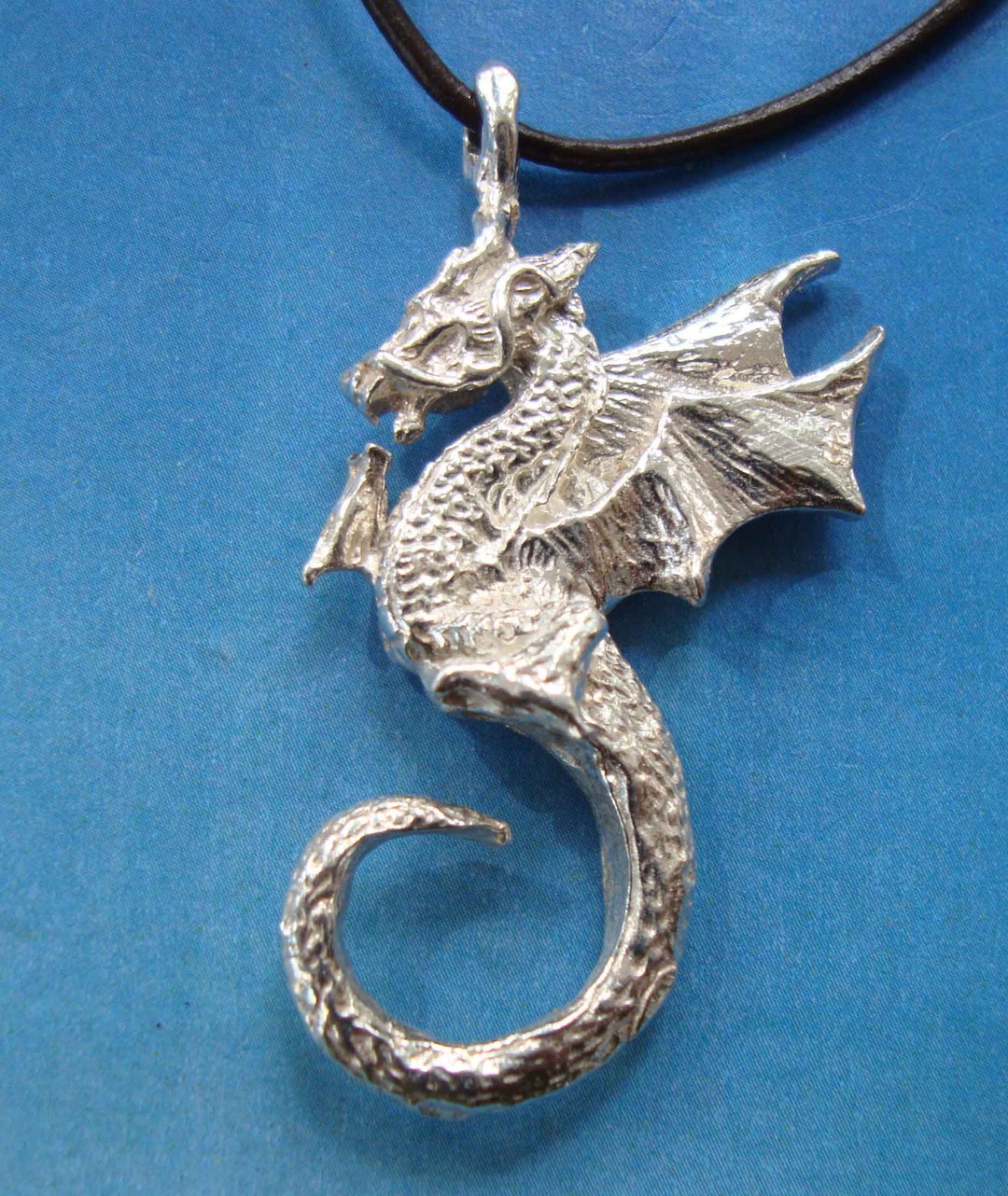 DRAGON PENDANT, Beowulf Large Jewel in Solid Sterling Silver 925 ...