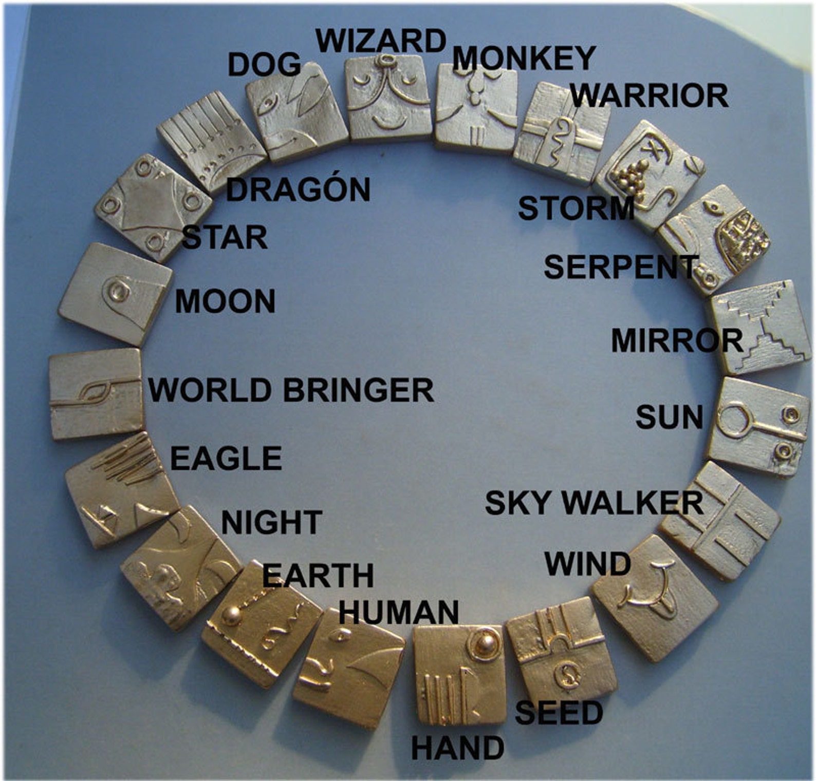 Mayan Tzolkin Sterling Silver 925 Pendant Seal Zodiac Symbol SKYWALKER ...