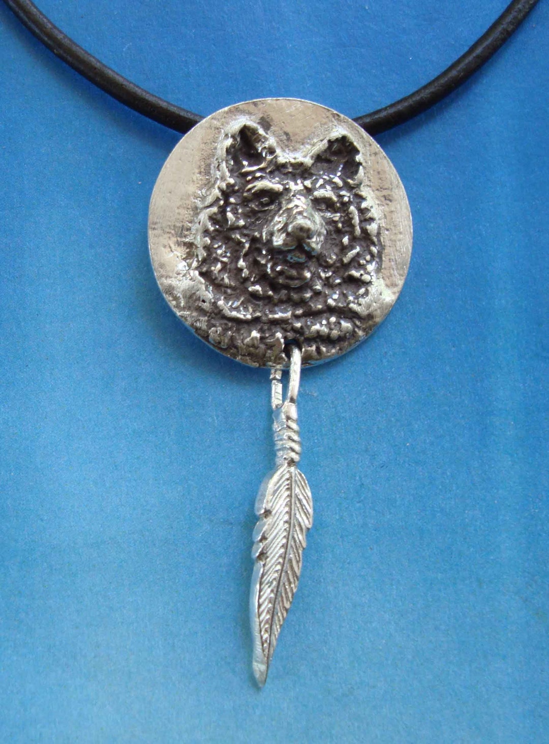 Bear With Feather Pendant Tribal Amulet 925 Sterling Silver Necklace ...