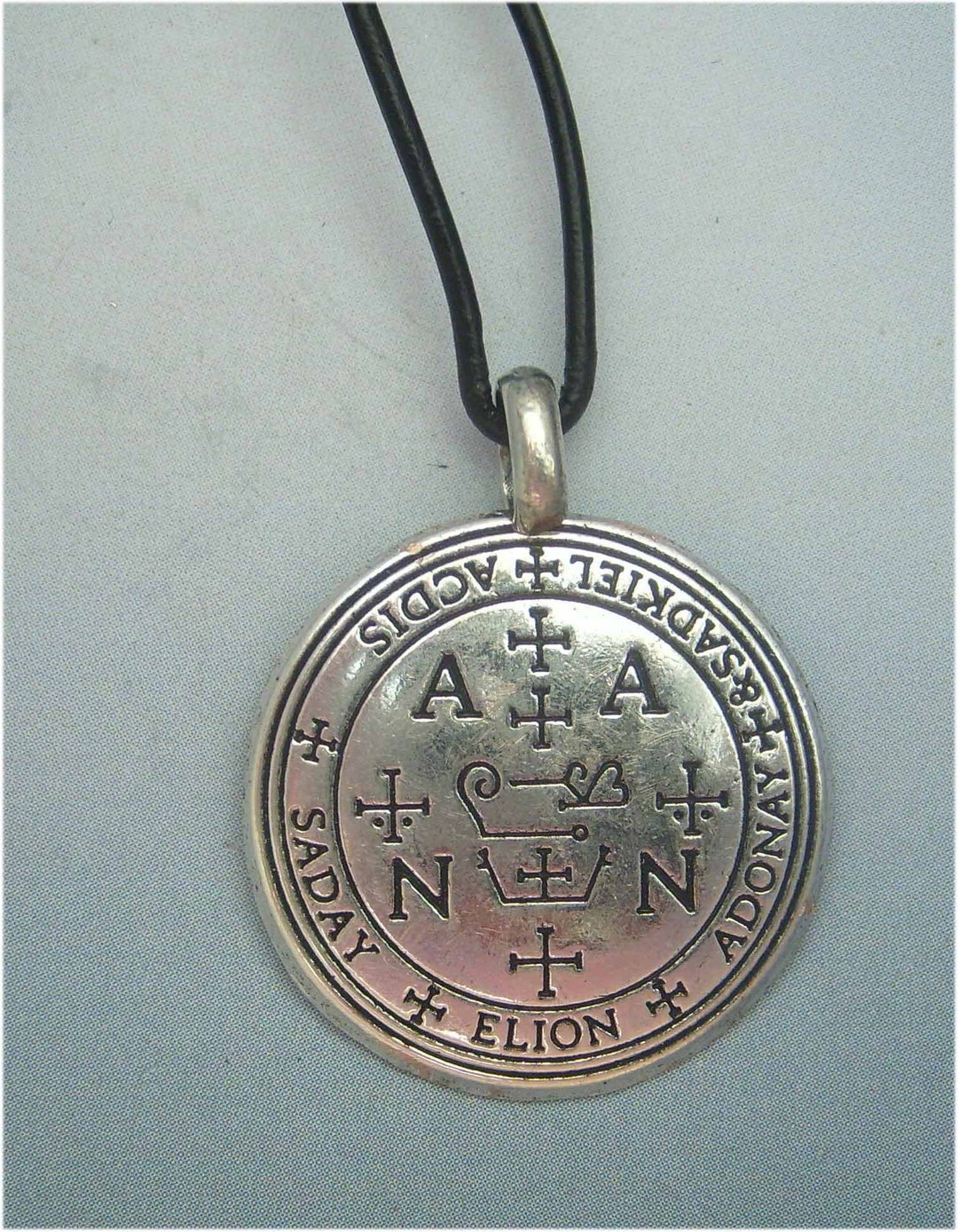 Colgante talismán angélico sello angel Zadkiel amuleto de plata de ley ...