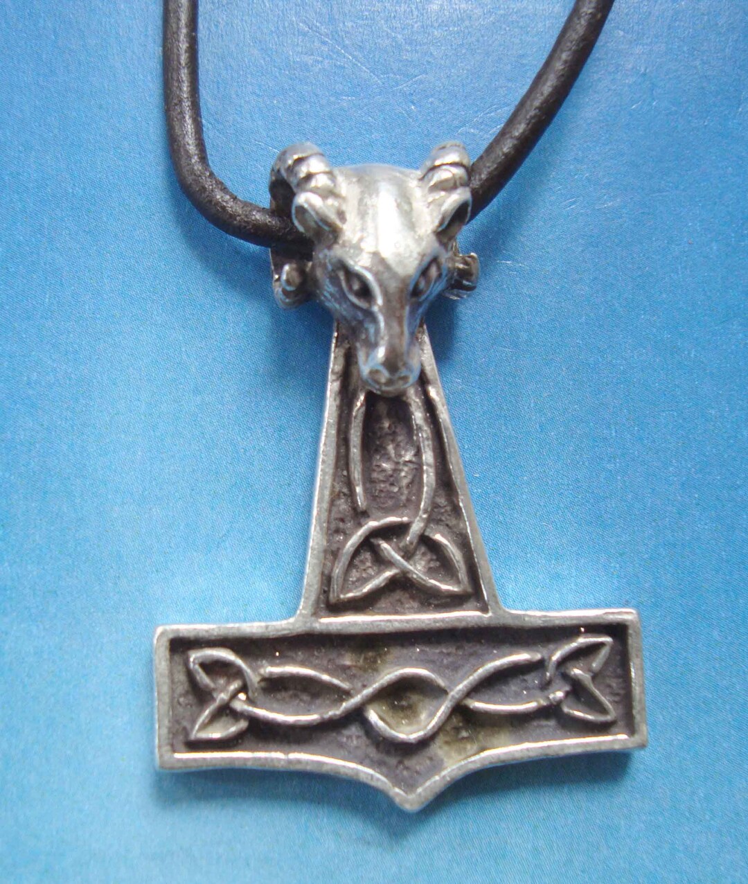 THOR'S HAMMER Pendant Mjölnir Ram Head, Jewel Handmade Solid Sterling ...
