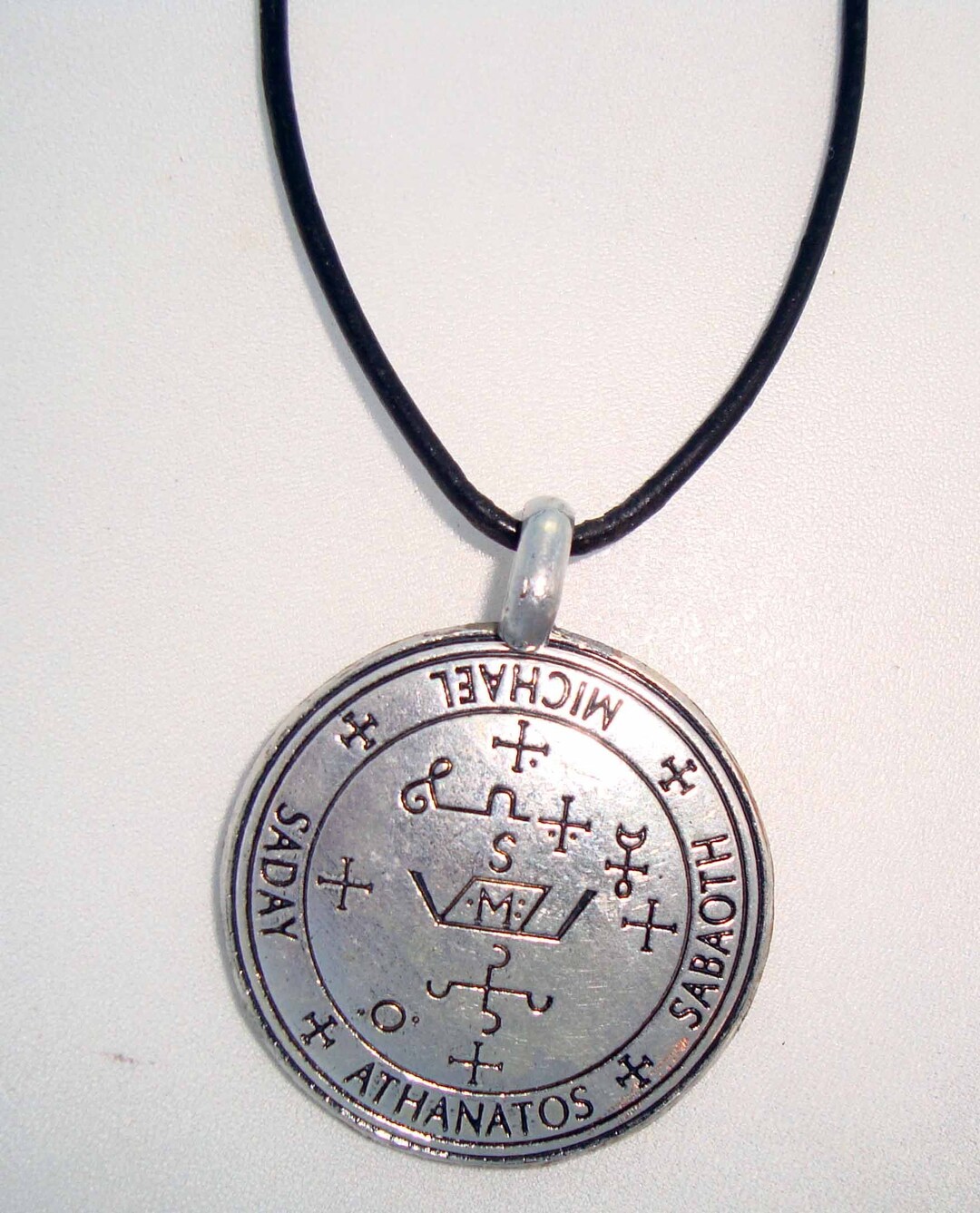 Talisman Michael Angelic Sigil Pentacle Pendant Charm Amulet Sterling ...